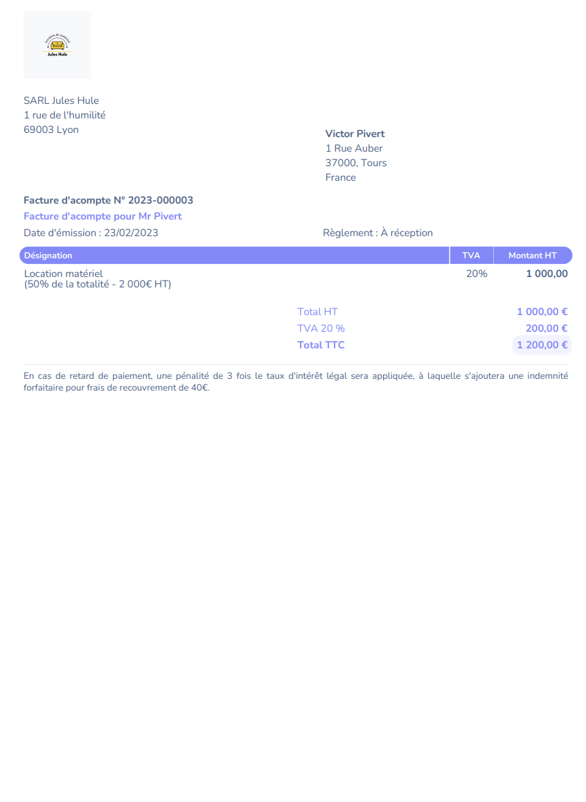 La facture d'acompte : définition, obligations et utilisation